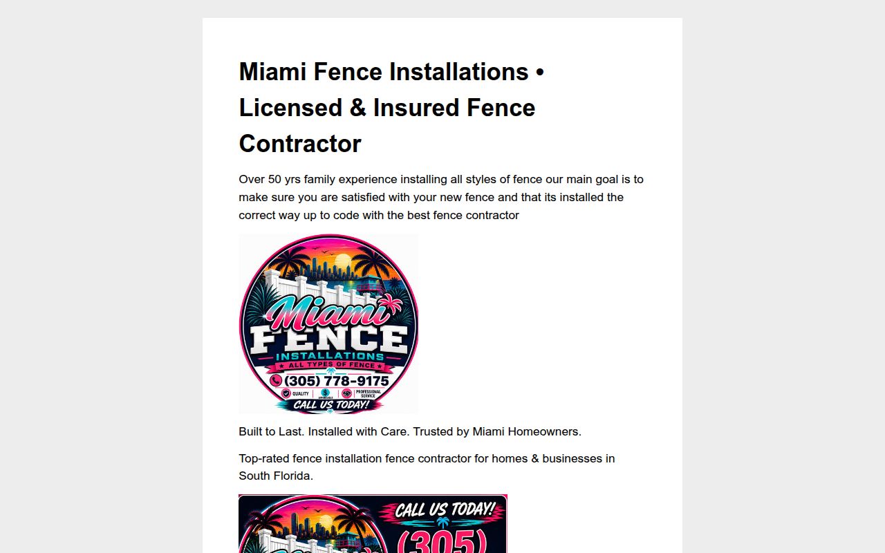 Miami fence installations
